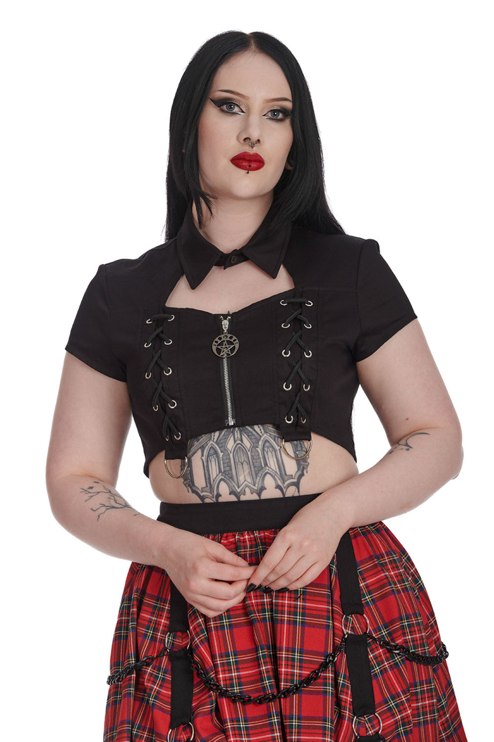 Banned Alternative RAVEN'S EMBRACE LACED TOP