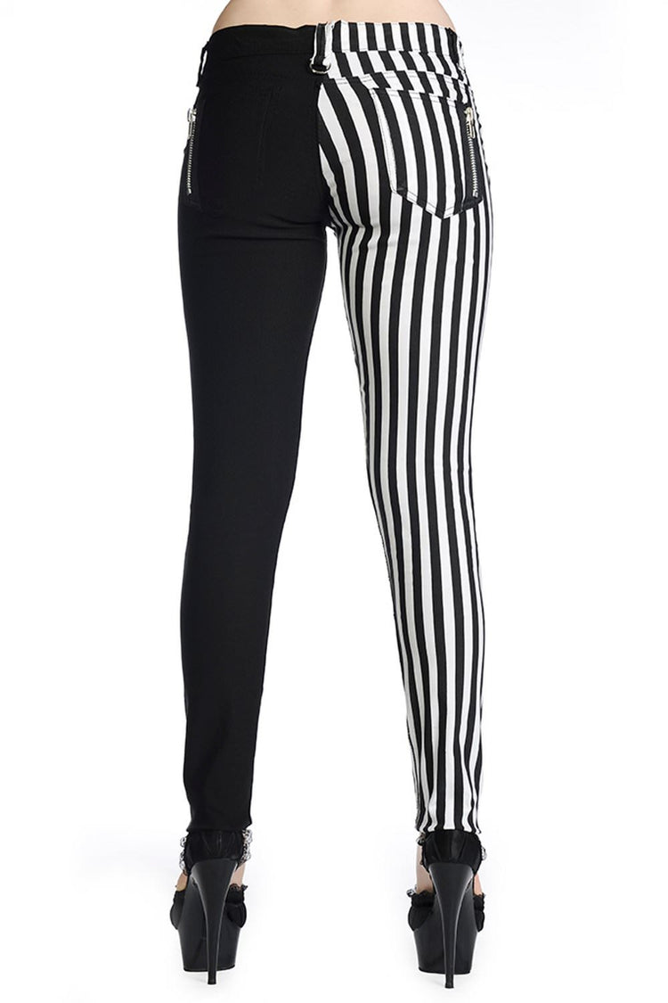 Half Black and Half Striped Skinny Jeans by Banned Alternative – Banned ...